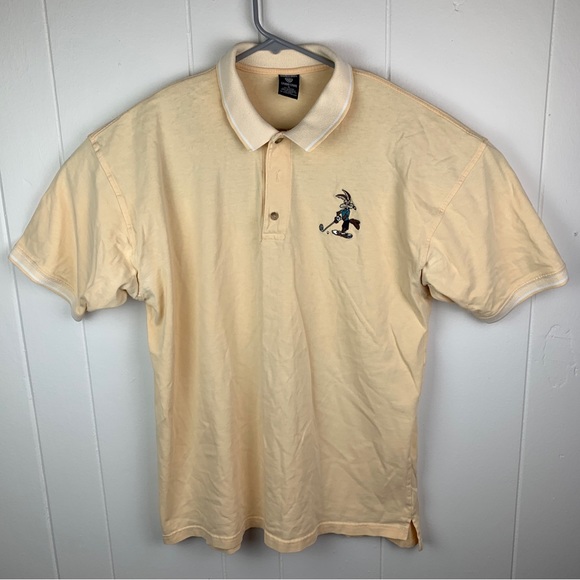 Warner Bros. | Shirts | Vintage Warner Bros Wile E Coyote Golf Polo ...